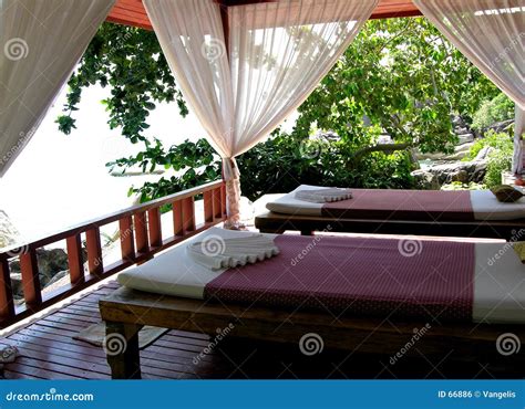 Thai Spa Massage Setting With Thai Herbal Compress Balls Stock