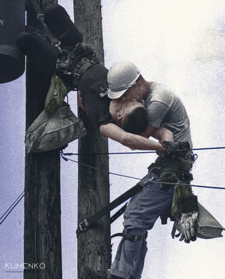 The Kiss Of Life A Utility Worker Giving Mouth To Mouth To A Co
