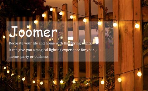 Joomer Solar String Lights Outdoor LED Ft Crystal Globe Lights With Lighting Modes