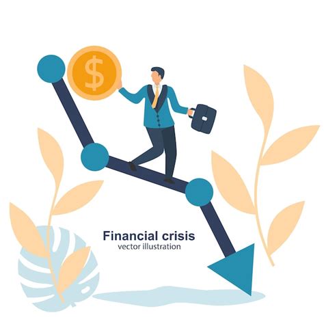 Conceito De Crise Financeira Moeda Cai Dentro Do Cronograma Vetor Premium
