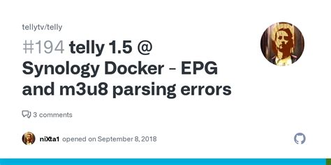 Telly 1 5 Synology Docker EPG And M3u8 Parsing Errors Issue 194 Tellytv Telly GitHub