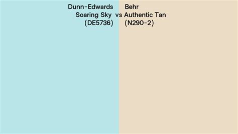 Dunn Edwards Soaring Sky De5736 Vs Behr Authentic Tan N290 2 Side