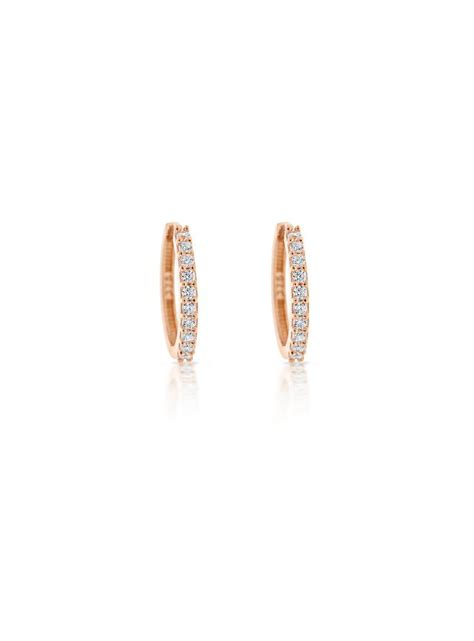 Aurelia Cz Huggie Hoop Earrings In 9ct Rose Gold — The Jewel Shop