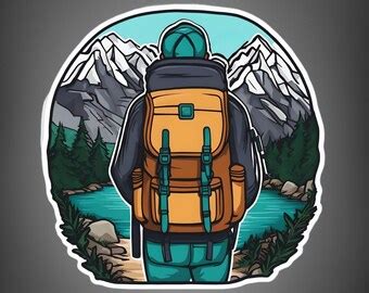 Mountain Explorer Hiker Sticker Adventure Vinyl Decal Nature Enthusiast Laptop Sticker Outdoor