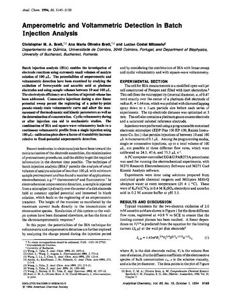 Pdf Amperometric And Voltammetric Detection In Batch Injection Analysis Dokumentips