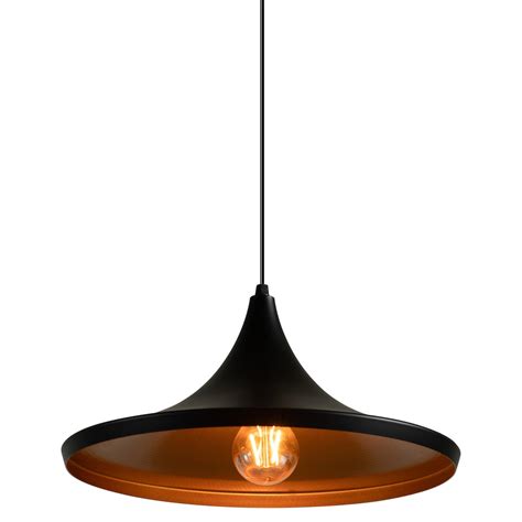 Quickway Imports Pendentif Noir Rond En Métal Noir Luminaire Suspendu