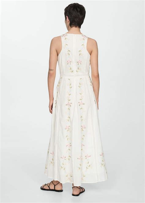 Embroidered Cotton Dress Woman Mango Qatar
