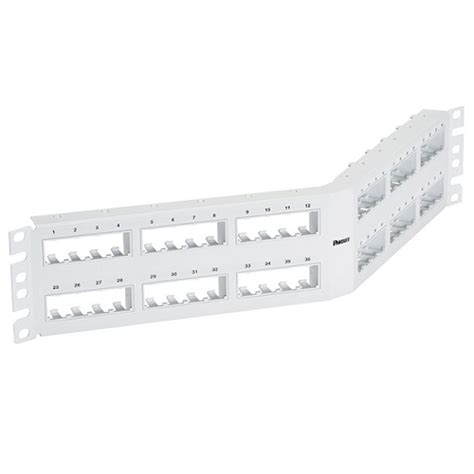 48 Port Mini Com Flush Mount Angled Modular Patch Panel 2ru Grp4 Cppa4
