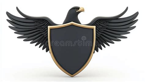 Hawk Shield Wings Logo Majestic Eagle Flight Symbol Bird In Flight