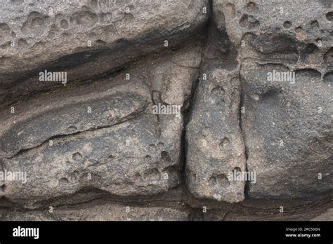 Yachats Basalt On The Oregon Coast Formed As A Result Of Ancient Lava Flows And Shaped By