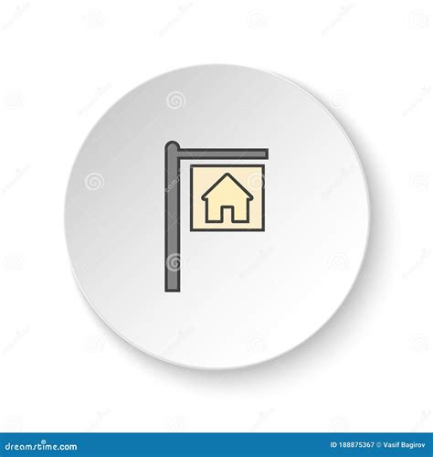 Round Button For Web Icon House For Rent Button Banner Round Badge Interface For Application