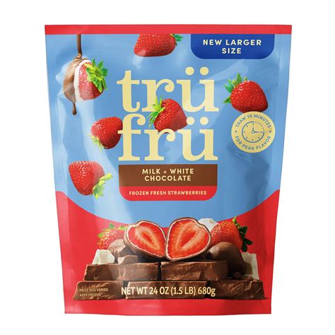 Tru Fru Strawberries In White And Milk Chocolate Frozen 24 Oz
