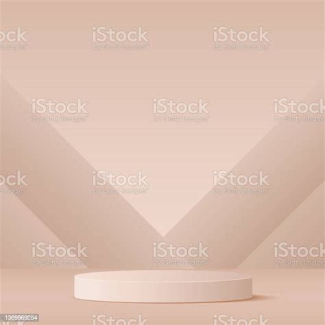 프리젠 테이션을위한 크림 색상 연단추상 배경 벡터 3차원 형태에 대한 스톡 벡터 아트 및 기타 이미지 3차원 형태 갈색