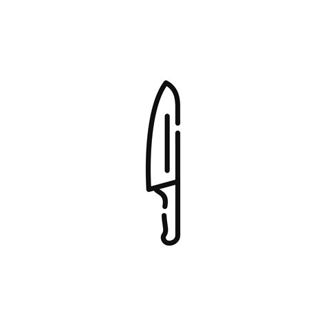 cocina cuchillo línea icono aislado en blanco antecedentes 28895355