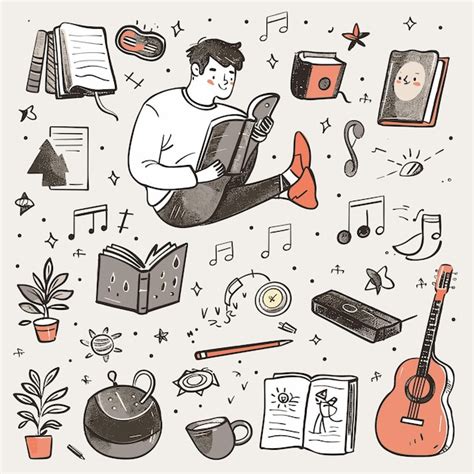 Hand Drawn Doodle Music Icons Set Vector Illustration Isolated On White