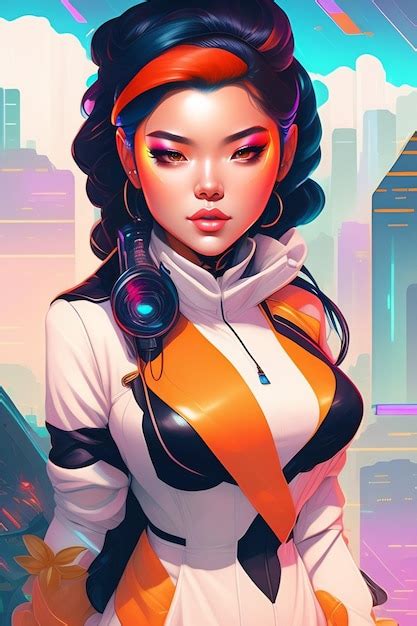Premium AI Image Sexy Cyberpunk Woman