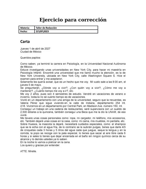 Orotgrafia corrección ortográfica Ejercicio para corrección Materia