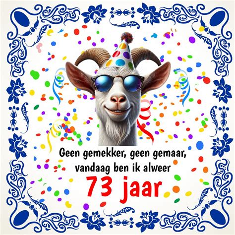 Spreukentegel Cadeau 73 Jaar Leeftijd Verjaardag