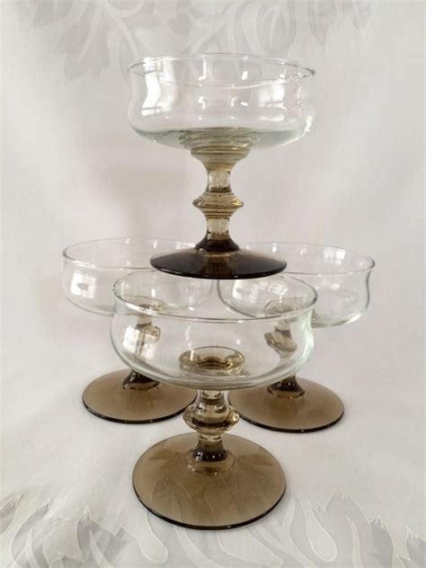 Libbey Rock Sharpe Tulip Brown Sherbet Glasses Brown By Dotnbettys