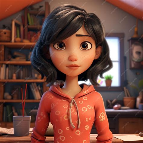 premium photo 3d rendering of cartoon like asian girl