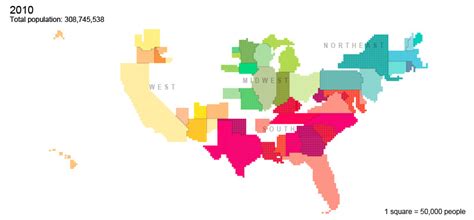 Cartograms Turn Us Population History Into A Colorful 8 Bit Experience