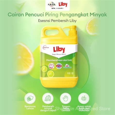 Jual Liby Sabun Cuci Piring Lemon 1l Pump Dishwashing Liquid Cairan