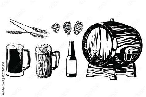 Beer Logo Templates Vector Illustration Emblem Brewery Design Stock