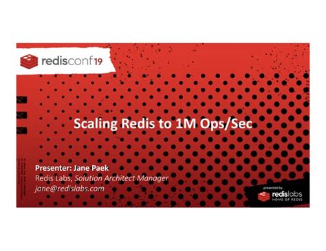 Scaling Redis To 1m Opssec Jane Paek Ppt