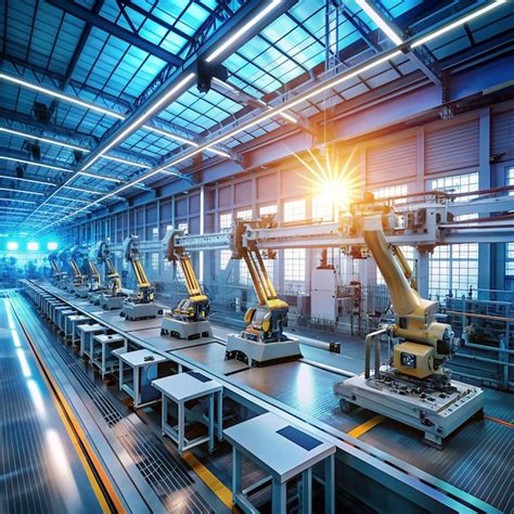 Smart Manufacturing Lightenabled Industrial Automation Premium Ai Generated Image