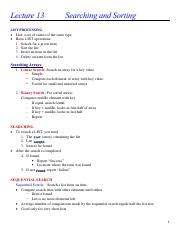 Searching And Sorting In Lists Algorithms And Operations For Course Hero