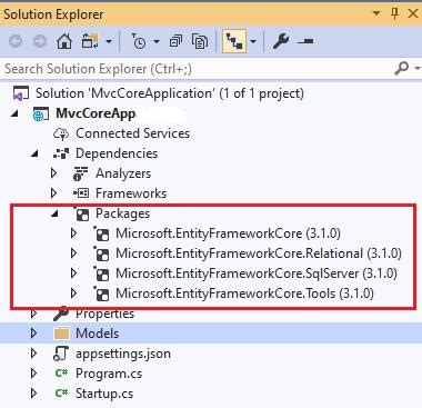 Install Entity Framework Core With Empty Template In ASP NET MVC Core Tutorials Link