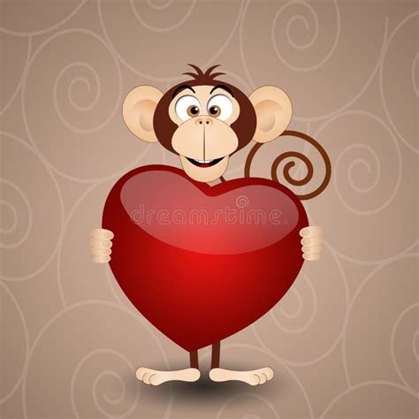 Monkey And Heart Stock Vector Illustration Of Napping 40271192