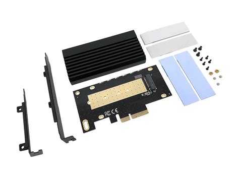 Micro Connectors M 2 NVMe 80mm SSD PCIe X4 Adapter With Covered Heat Sink Model PCIE M20803HS