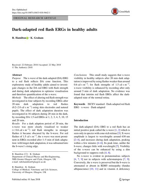 Pdf Dark Adapted Red Flash Ergs In Healthy Adults