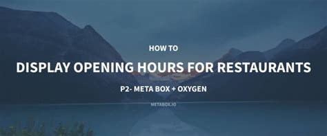 opening hours meta box