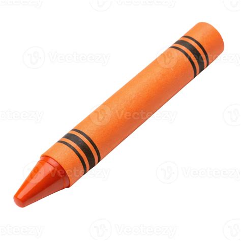 Orange Crayon With Black Stripes Perfect For Creative Art Projects And