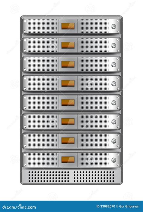 Server Rack Installed 4 Stock Vector Illustration Of Database 33082070