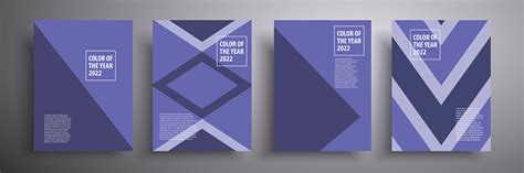 트렌디 한 색상의 커버 세트 2022 매우 Peri입니다 추상 기하학적 패턴 배경 커버 포스터 전단지 잡지 비즈니스 연례