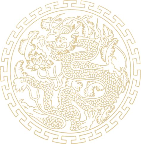 古典中国风龙纹金色龙凤凰剪纸