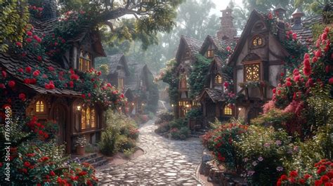 Medieval Village Capture Quaint Medieval Village Streets Timber Framed Houses And Cobblestone