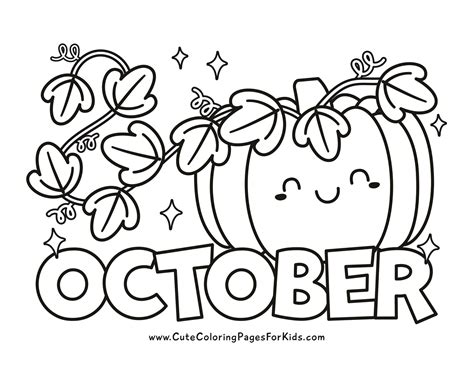 Cute October Coloring Pages