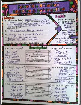 Addition And Subtraction Scientific Notation Doodle Notes TPT