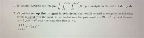 Solved 1 1 5 Points Rewrite The Integral L Fx