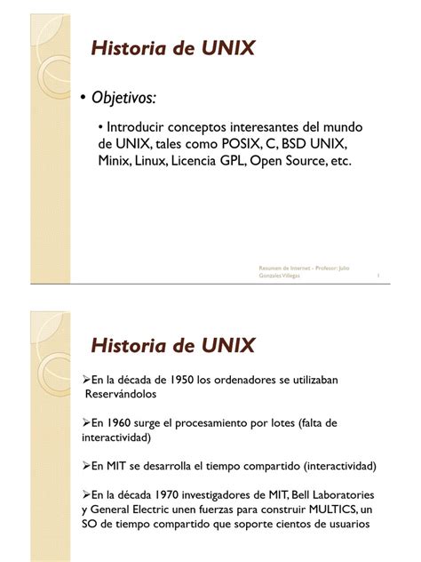 Historia De Unix Pdf Unix Ciencias De La Computación