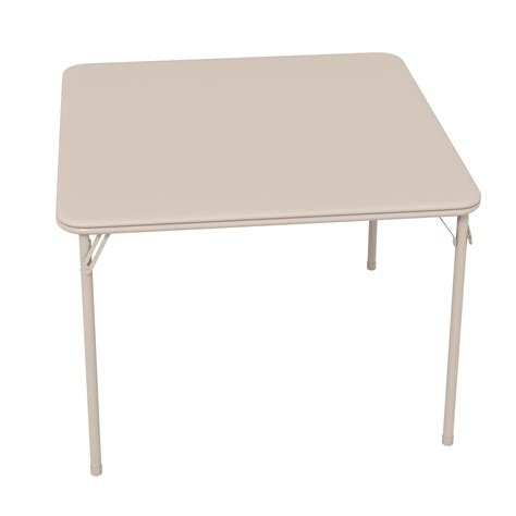 34 Inch Folding Table Portable Square Folding Table Black Metal Folding