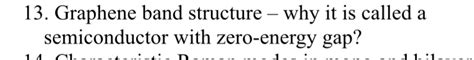 Solved Graphene Band Structure Why It Is Called A Chegg