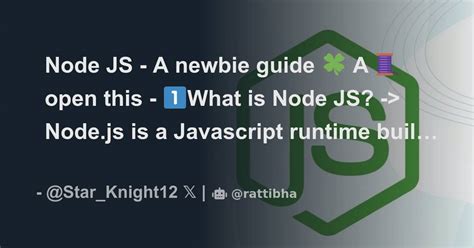 Node Js A Newbie Guide 🍀 A 🧵open This المسلسل من Prasenjit Star