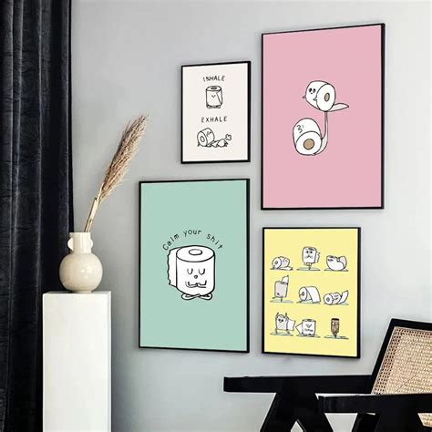 Kertas Tandas Yoga Quote Lucu Minimalis Dinding Seni Lukisan Kanvas