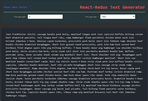 Github Yemresalcantext Gen Text Generator With React Redux And Vitejs
