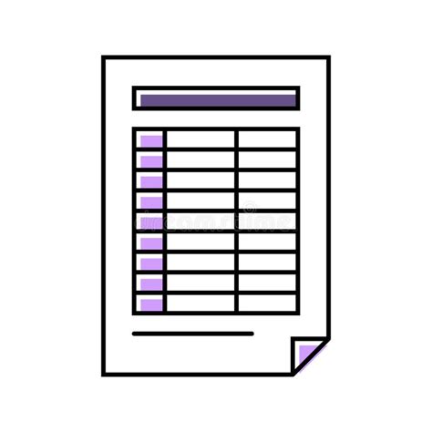 Questionnaire List Color Icon Vector Illustration Stock Illustration